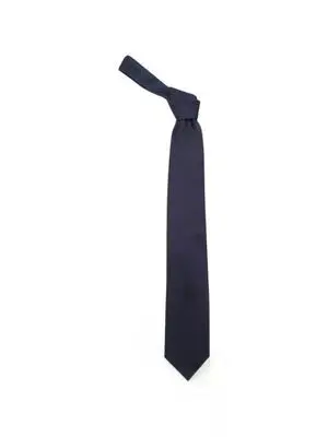 Zegna Herringbone Silk Tie - Blue
