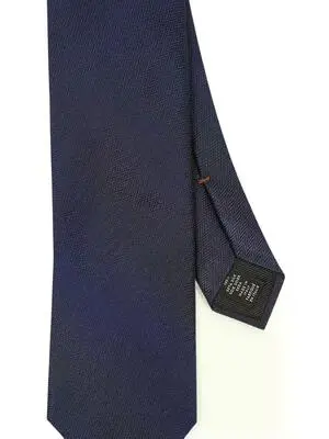 Zegna Herringbone Silk Tie - Blue