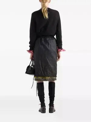 Prada Embroidered Organdy Midi-skirt