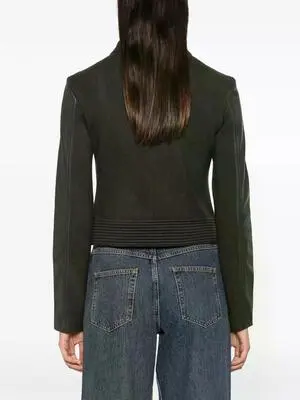 IRO PARIS Panelled Leather Jacket - Green
