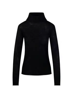 ROBERTO COLLINA Roll-neck Fine-knit Sweater - Black