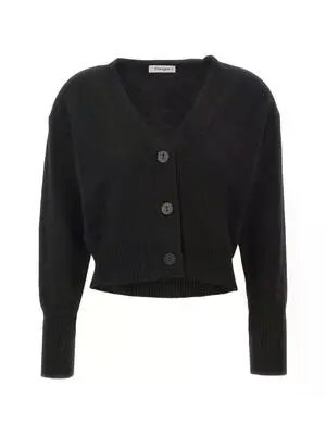 KANGRA V-neck Cropped Cardigan - Black
