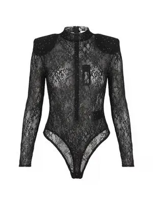 NISSA Lace Bodysuit - Black