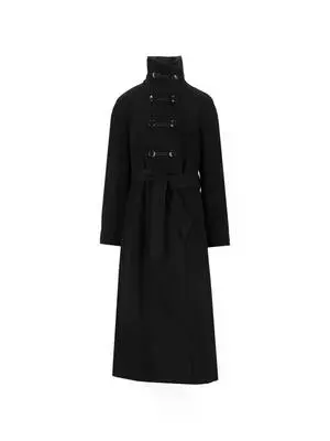 Emporio Armani Double-breasted Belted Coat - Black