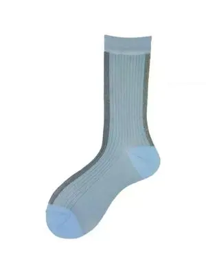 ALTO MILANO Ribbed-knit Socks - Blue