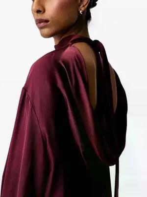 VICOLO Cowl-back Tie-fastening Blouse - Red