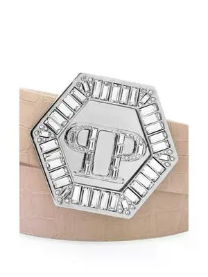 Philipp Plein Nubuck Belt Cocco - Neutrals
