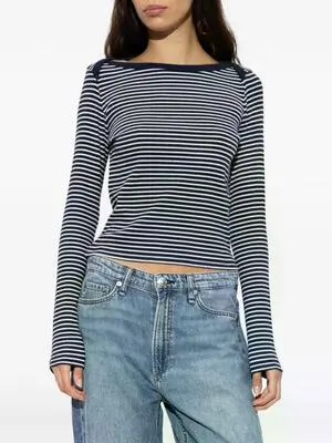 Rag & Bone The Essential Striped Long-sleeve Top - Blue
