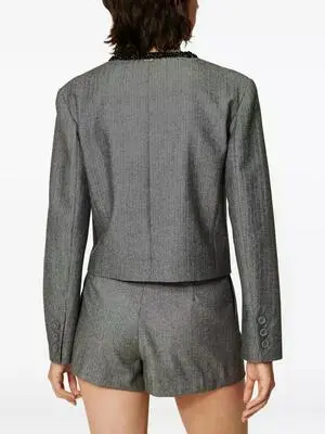 TWINSET Chevron Wool Blend Jacket