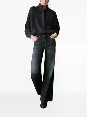 Liu Jo Wool Cardigan With Embroidery - Grey