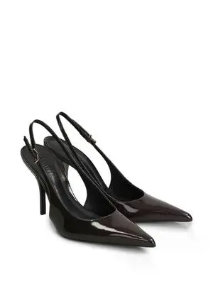 Schutz Liora Patent-finish Slingback Heeled Pumps - Brown