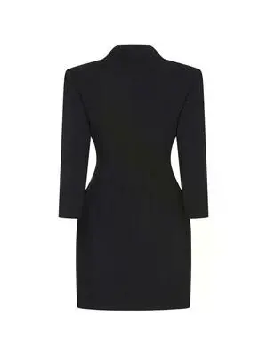 Elisabetta Franchi Double-breasted Peaked-lapel Mini Dress - Black