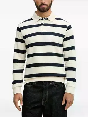 LINDBERGH Striped Long-sleeve Polo Shirt