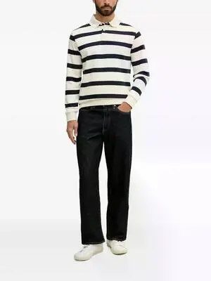 LINDBERGH Striped Long-sleeve Polo Shirt