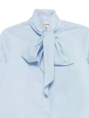 SEMICOUTURE Tie-neck Curved-hem Shirt