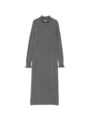 AROVESCIO Ruffle-trim Knitted Dress - Grey