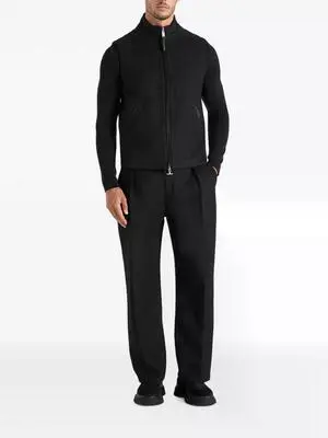 Manière De Voir Levi In Herringbone-brushed Wool Zip Gilet