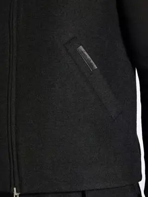 Manière De Voir Levi In Herringbone-brushed Wool Zip Gilet