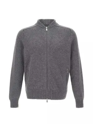 GRAN SASSO Zip-up Wool Cardigan - Grey