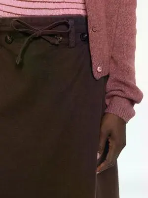 GOLDEN GOOSE Cotton Twill Midi Skirt