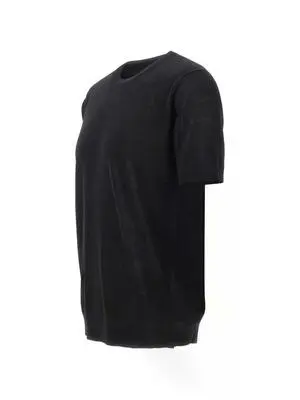 KANGRA Short-sleeve Ribbed-trim Sweater - Black