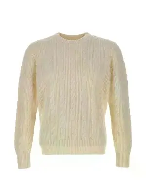 KANGRA Cable-knit Crew-neck Sweater - White