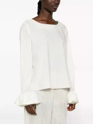 SUSANNE BOMMER Ruffle-cuff Boat-neck Shirt