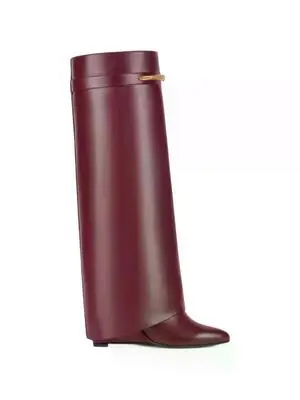 Givenchy Shark Pinch Boots In Leather - Red