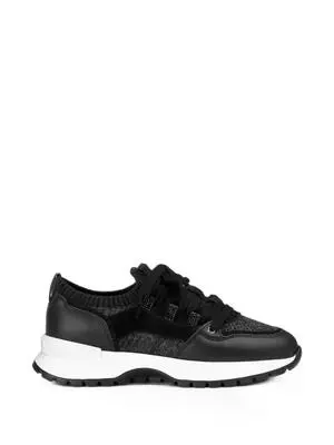 DOUCAL'S Panelled Leather Sneakers - Black