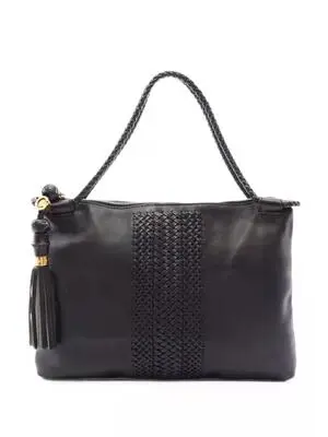Gucci 2010s Woven Tassel Tote Bag - Black
