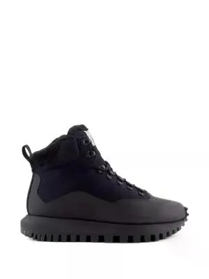 Emporio Armani Fleece-trim Panelled Boots - Black