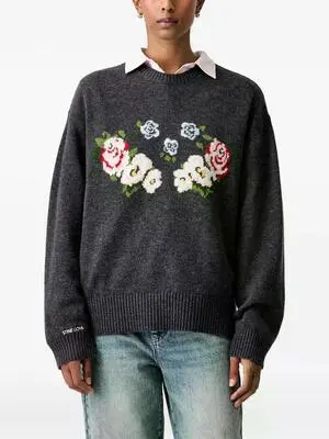 Stine Goya Floral-intarsia Sweater - Grey