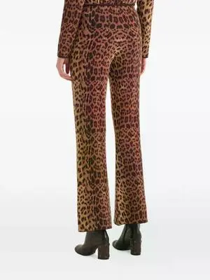 Malìparmi Leopard-print Jacquard-knit Trousers