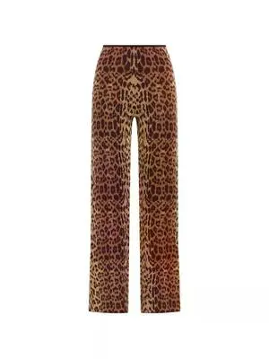 Malìparmi Leopard-print Jacquard-knit Trousers