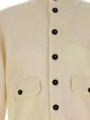 KANGRA High-neck Button-up Cardigan - Neutrals