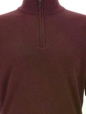 KANGRA Half-zip Virgin-wool Sweater - Red
