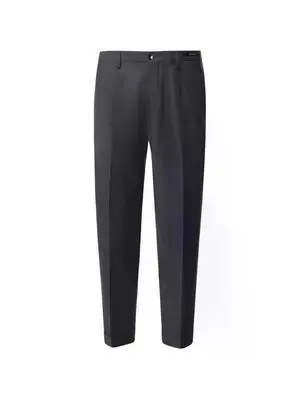 MICHAEL COAL Pleated-detail Turn-up Trousers - Grey