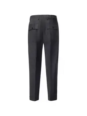 MICHAEL COAL Pleated-detail Turn-up Trousers