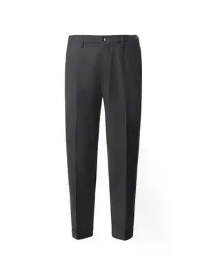 MICHAEL COAL Pleated-detail Turn-up Trousers - Grey