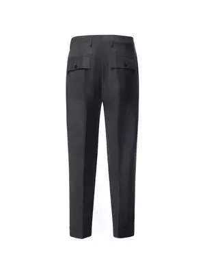 MICHAEL COAL Pleated-detail Turn-up Trousers