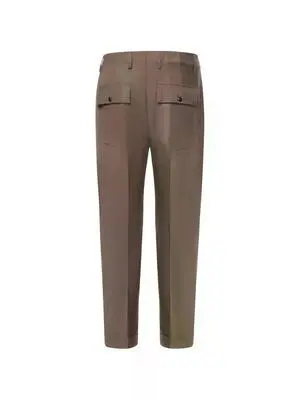 MICHAEL COAL Pleated Turn-up Trousers