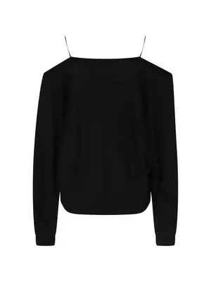 IRO PARIS Ivoire Lace-trim Cold-shoulder Sweater - Black