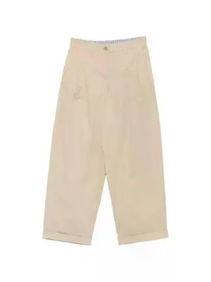 MAISON JEJIA Andrea Pleated-detail Turn-up Trousers - Neutrals