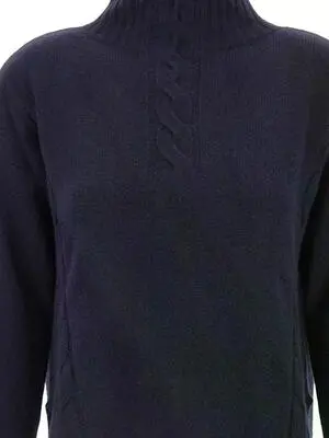KANGRA Cable-knit High-neck Sweater - Blue