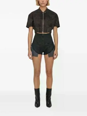Rick Owens Tatlin Cropped Short-sleeve Jacket - Grey