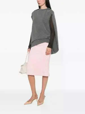 JULIE KEGELS Kape Crinkled-effect Slit-detail Sweater - Grey