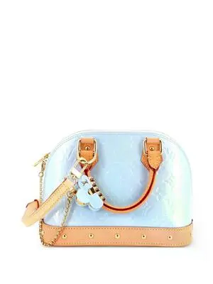 LOUIS VUITTON Alma Charm Chain Handbag Monogram Vernis Bb Satchel - Blue