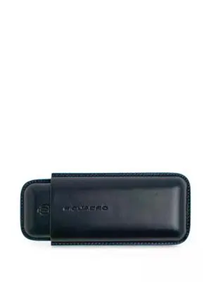PIQUADRO Two-compartment Leather Cigar Case - Blue