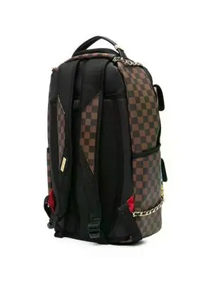 SPRAYGROUND Check-pattern Chain-link Backpack - Brown