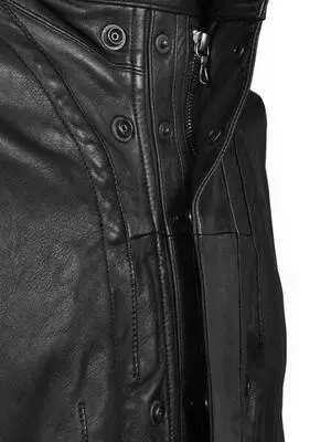 JULIUS Urban Seam-detail Washed Leather Jacket